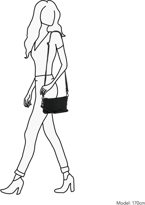 Daniel Ray Leather Schoudertasje/Clutch Aurora Zwart | bol