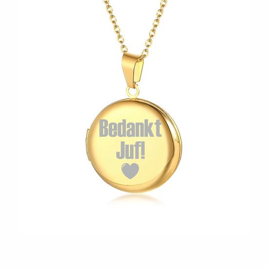 Fotohanger Met Ketting En Gravering - Rond - Bedankt Juf | bol.com