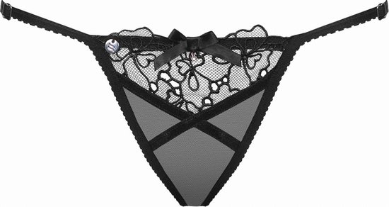 Uniquella Sexy Kanten String - Zwart - S/M | bol.com