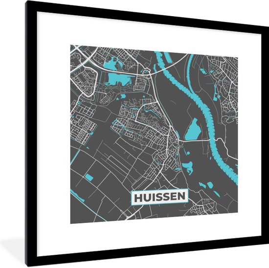 Fotolijst incl. Poster - Stadskaart - Huissen - Plattegrond - Kaart ...