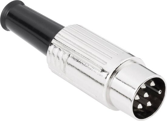 BKL Electronic 0208022 DIN-connector Stekker, recht Aantal polen: 5 Zilver 1 stuk(s) | bol