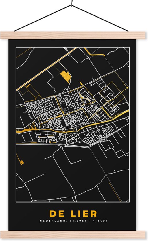 Posterhanger incl. Poster - Schoolplaat - De Lier - Plattegrond - Goud ...