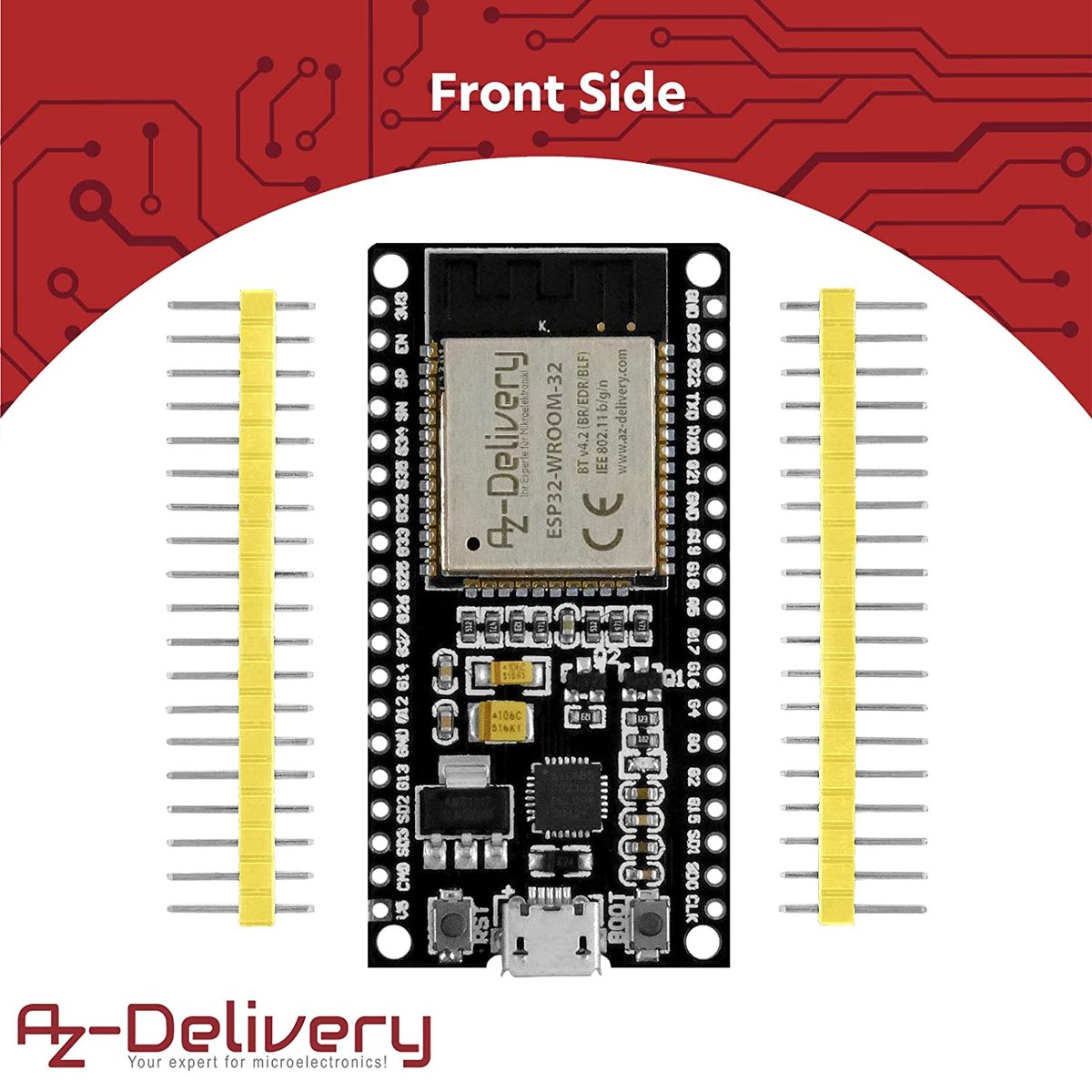 AZDelivery ESP-32 NodeMCU Dev Kit C WiFi CP2102 ESP32-WROOM-32D IoT ... AZDelivery ESP-32 NodeMCU Dev Kit C WiFi CP2102 ESP32-WROOM-32D IoT ...