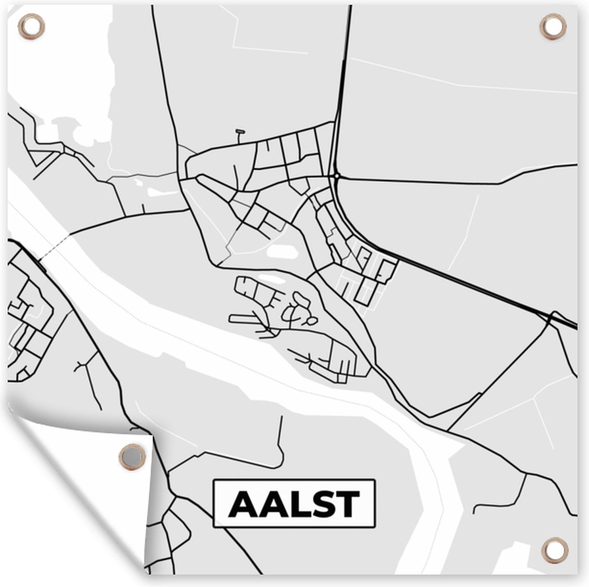 Tuindoek Plattegrond - Aalst - Kaart - Stadskaart - 100x100 cm | bol.com