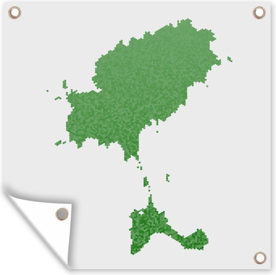 Tuin poster een groene kaart van Ibiza - 200x200 cm - Tuindoek | bol.com