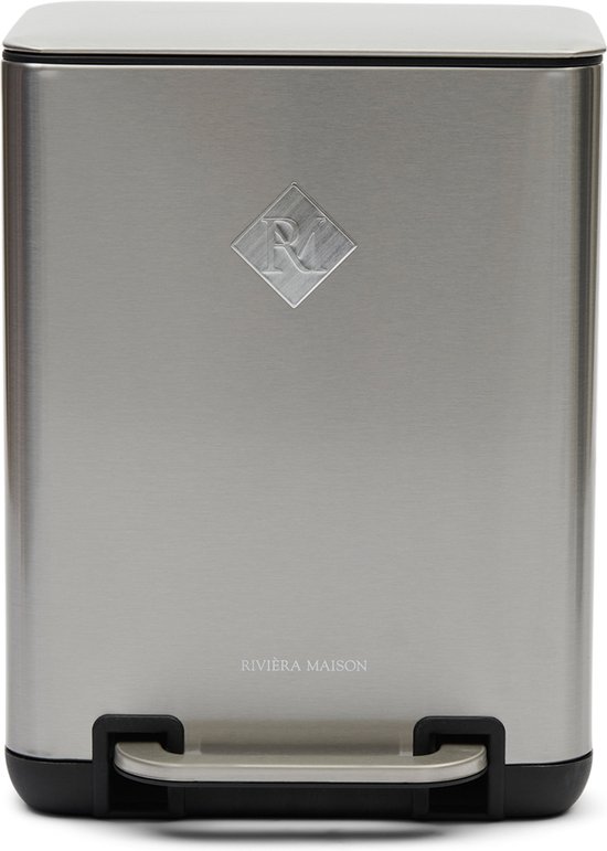 Riviera Maison Afvalbakje - RM Monogram Waste Bin - Zilver - Maat S | bol