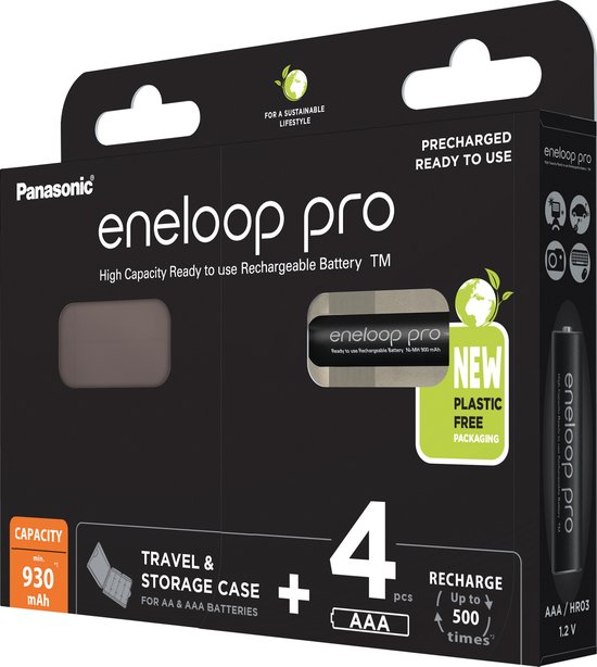 Panasonic Eneloop Pro 4x AAA 930mAh - Blister Van 4 + Doos | bol