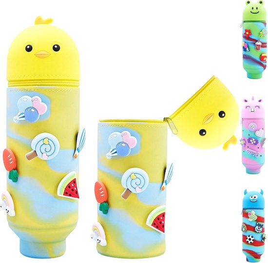 Inovra ® Leuke Gele Kawaii Pennenzak voor Meisjes met 6 Decoratieve ...