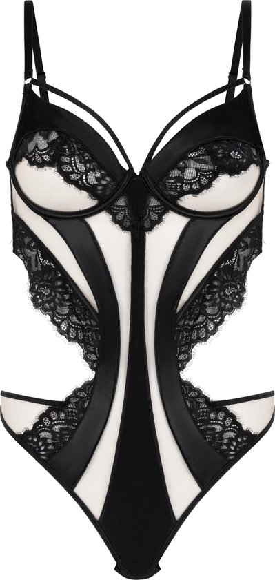 Hunkemöller Dames Lingerie Body Nisha - Zwart - maat B75 | bol