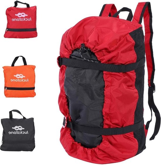 Opvouwbare rode klimtas met schouderriem voor rotsklimmen en camping | bol