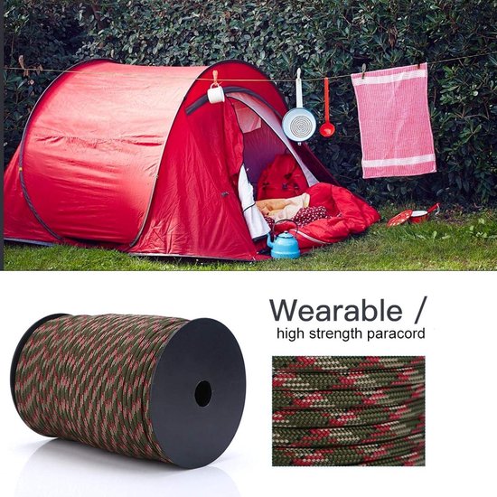 Paracord rol touw 4 mm gevlochten lijn 9 strengen parachutekoord ...