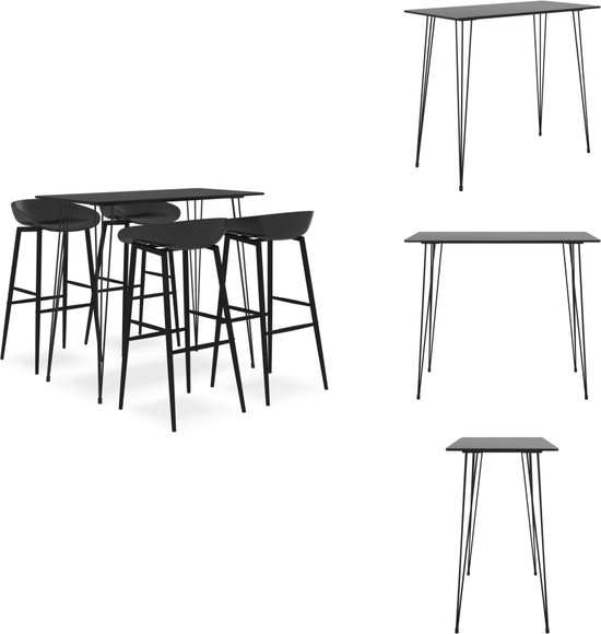 vidaXL Barset - Barsets - Bar Set - Bar Sets - 5-delige Barset zwart | bol