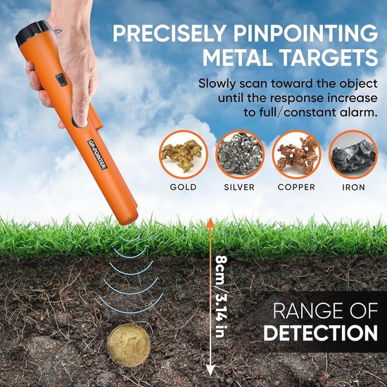 Détecteur de métaux Pinpointer portable étanche pour Adultes et Enfants ...