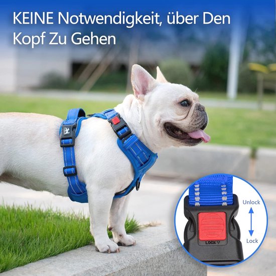 Anti-trek Hondenharnas - Verstelbaar en Zacht Gevoerd - Reflecterend Hondenhuicje voor... | bol