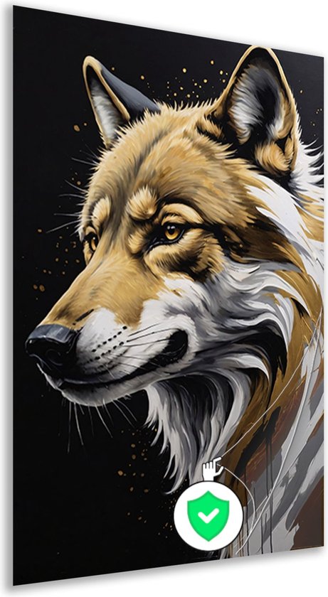 Wolf posters - Dier poster - Posters Stippen - Wanddecoratie modern - Woonkamer poster... | bol