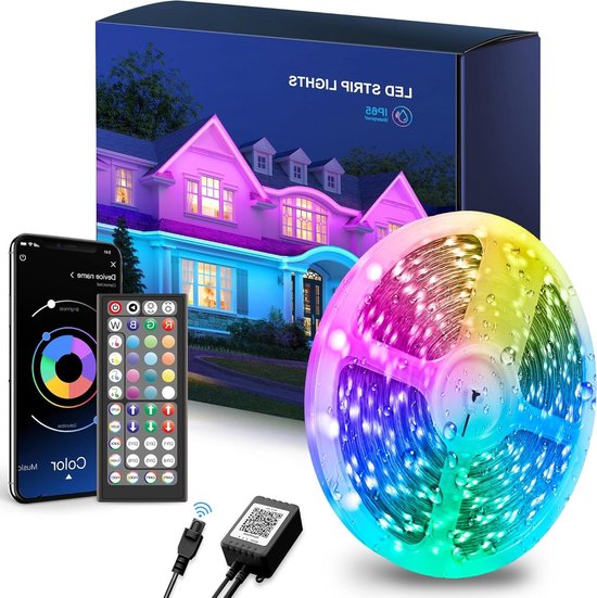 Led Strip 20 m IP65 waterdicht RGB kleurverandering afstandsbediening ...