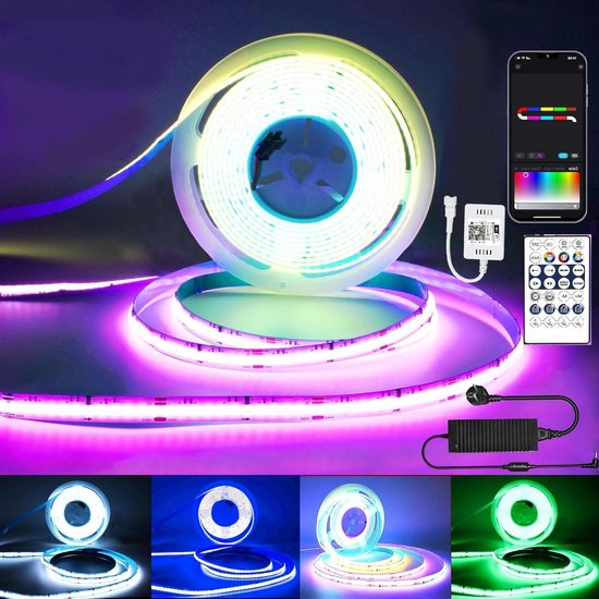 Led Strip 10M WIFI Intelligent COB RGB+IC wit - dynamische kleuren ...