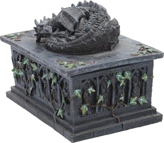 Dragon Tarot Box Zwart Hars 18cm - Mystieke Tarot Opbergdoos | bol