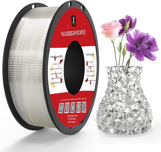 Printer Filament PETG+ - Transparent 1.75mm Spool Size 1kg | bol