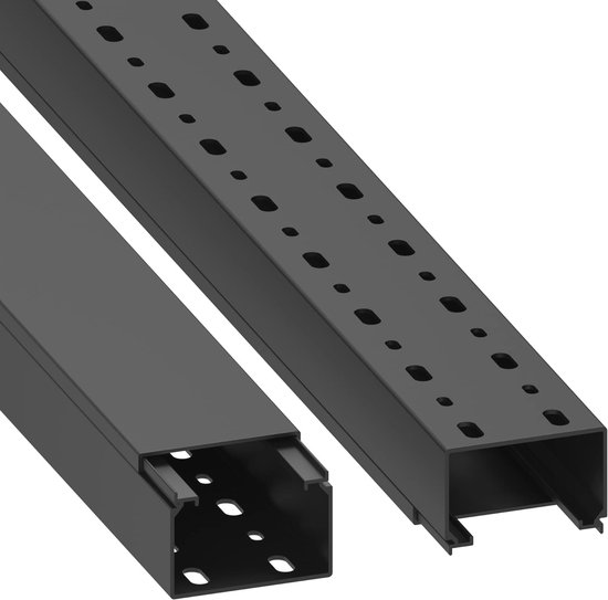 Kabelgoot 40x60 mm PVC - Zwart - 1 meter met Montagegaten | bol