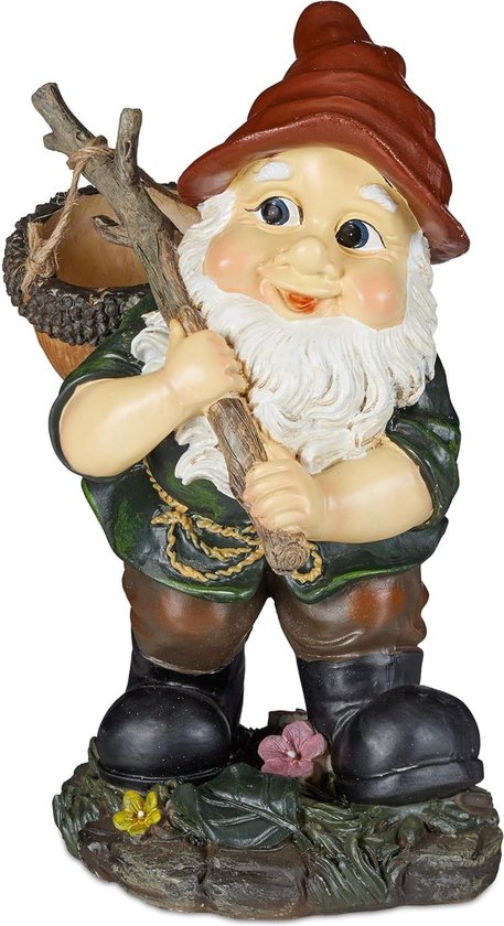 Tuinkabouter weervast vorstbestendig met mandje klassiek design ...