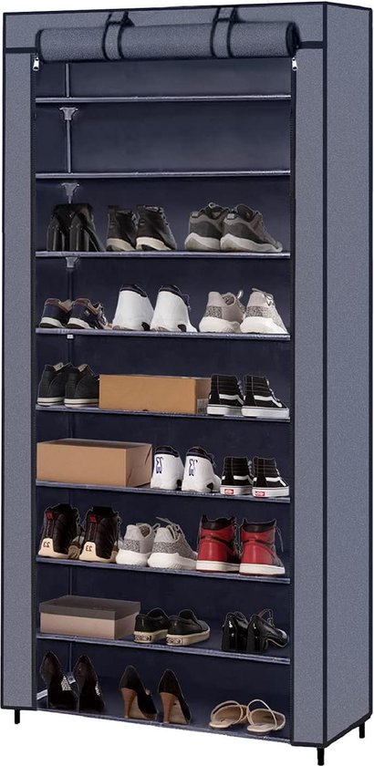 Tier Shoe Cabinet for 45 Pairs of Shoes - Waterproof Shoe Rack - Grey ...