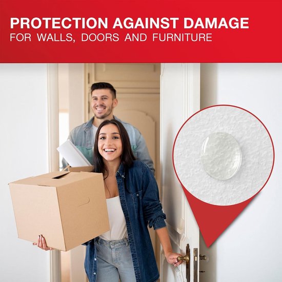 Deurstopper muur transparant 40 mm set van 12 rubberen buffers ...