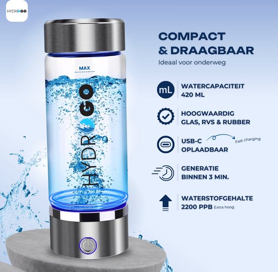 HydroGO® waterstof generator - hydrogen generator - Drinkfles ...
