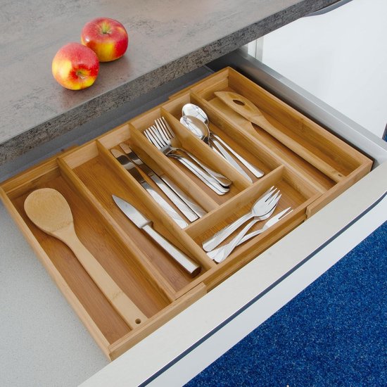 Uitschuifbare bestekbak met 5-7 vakken - Organizer voor keukenlade ...