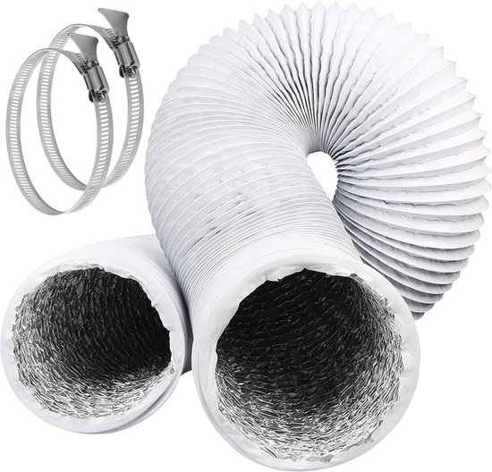 Afvoerslang Airco Ø 100 mm lengte 6 m - wit PVC aluminium buis voor ...