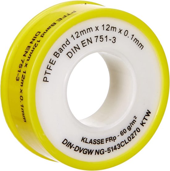 Teflon tape voor fijne schroefdraad DN10 - PTFE-schroefdraadafdichttape ...