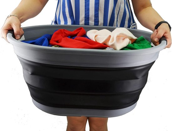 Opvouwbare plastic wasmand 28L - ovale badmand - opvouwbare opbergbox ...