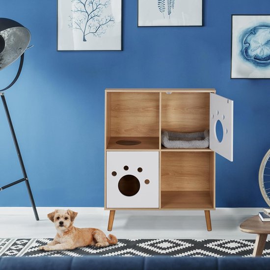 Kattenkast HBD 96x75x40cm - Kattenhuis voor binnen - Kattenvilla ...