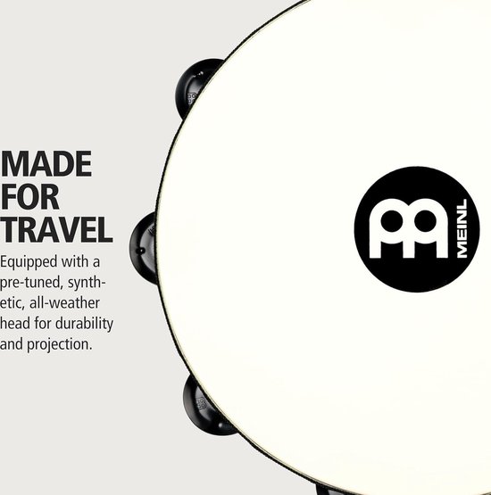 Touring Tambourine met stalen klemmen - 1 rij - diameter 2540 cm - rood ...