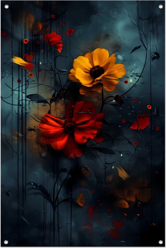 Bloemen tuinposter - Planten poster - Tuinposter Stengels - Poster ...