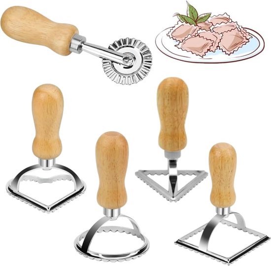 Ravioli Koekjesvormer Set van 5 Dumpling Shapers en Gebakswielen met ...