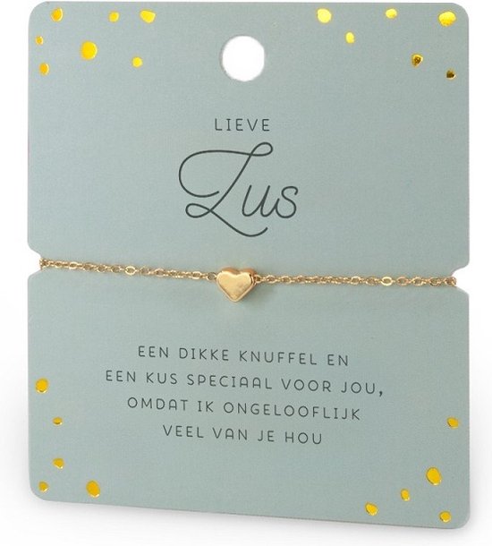 Armband - Lieve zus - Hartje | bol