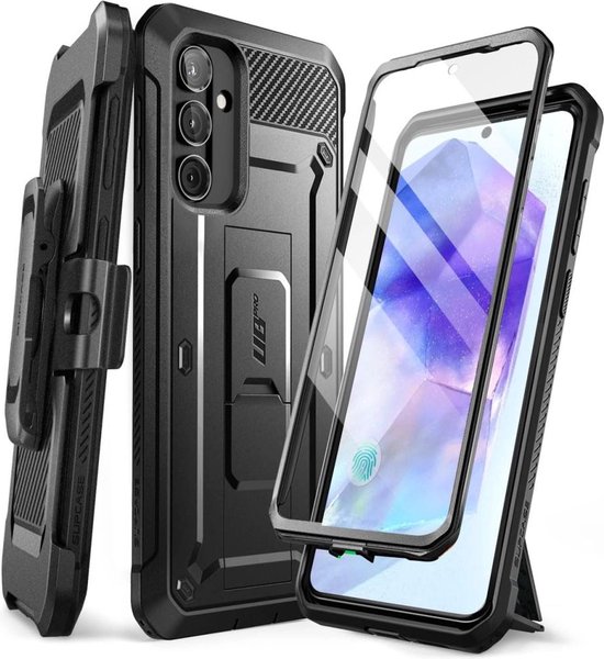 Supcase UB Pro hoesje met screenprotector geschikt voor Samsung Galaxy A55 - Zwart | bol