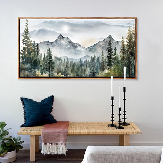 Goodivery ® Natuurlijke Landschap Canvas Kunst met Houten Frame voor ...