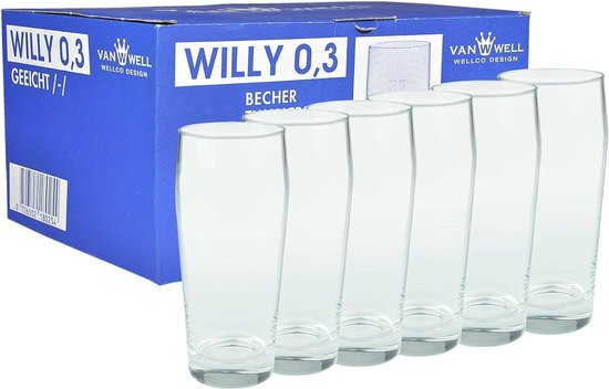 Set van 6 premium bierglazen 0,3 liter - robuuste vaatwasmachinebestendige pint glazen... | bol