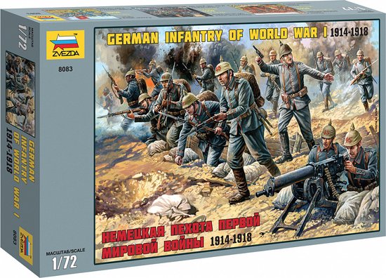 1:72 Zvezda 8083 Duitse infanterie WWI - 1914-1918 - Figuren Plastic ...