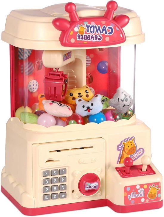 Cute Deer Piggy Bank Claw Machine with 10 Plush Dolls and 20 Coins ...