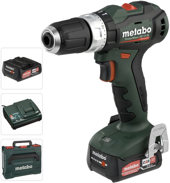 Metabo PowerMaxx BS 12 BL 601044500 Accu-schroefboormachine 12 V 2 Ah ...