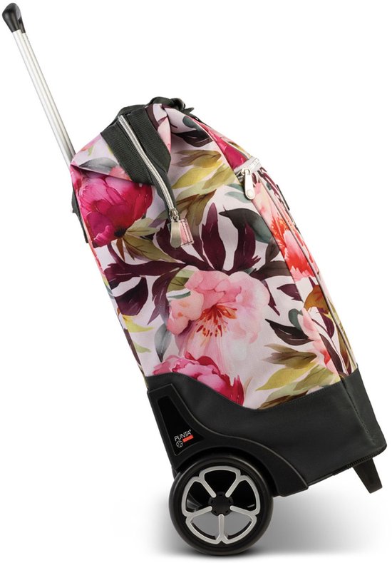 Punta Wheel Trolley Shopper Big Wheel Flowers Roze | bol