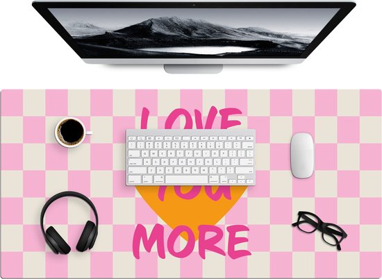 Bureau onderlegger 90x45 cm - Muismat Valentijn - Love - Roze - Oranje ...