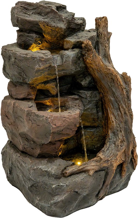 Cascade Buiten Waterornament Elektrisch Tuin Fontein Polyresin Grijs x3 ...