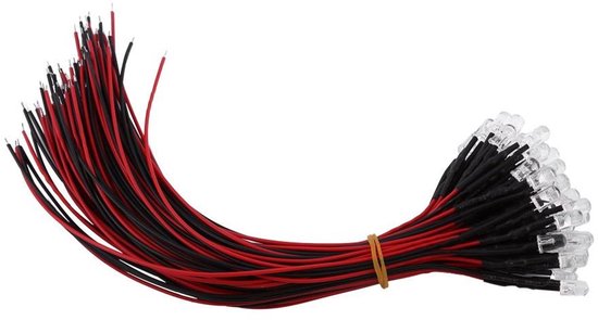 50 stuks Pre Wired Water LED Flash LED Diode Knipperende Clear LED ...