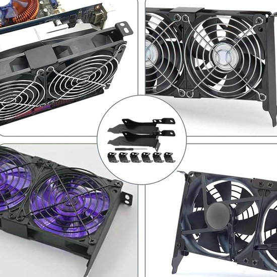 Fan Mount Rack PCI Slot Bracket Kit 12 cm PC Fan Computer Radiator DIY ...