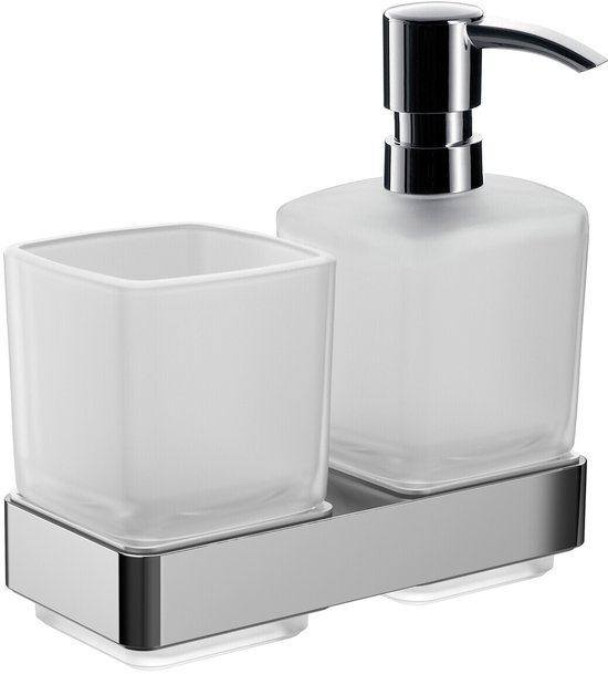 Emco Loft wandhouder met glas en zeepdispenser, chroom | bol