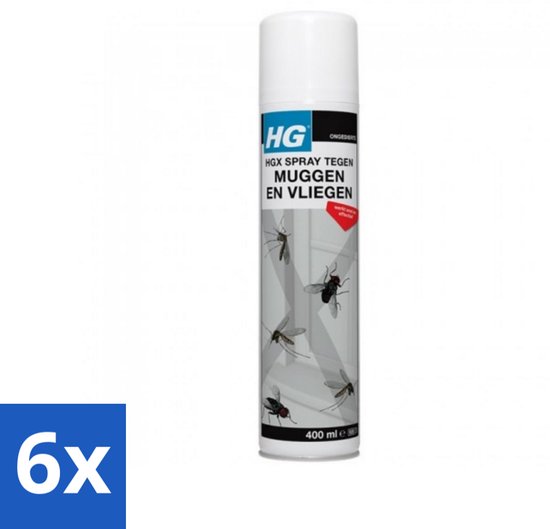 HG X Spray Tegen Muggen & Vliegen 400 ml - Voordeelverpakking - 6 stuks ...